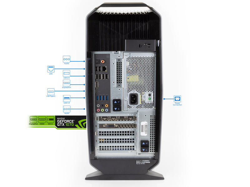 Alienware Aurora R6 Desktop, i7-7700, 32GB RAM, 256GB SSD, GTX 1070, W ...